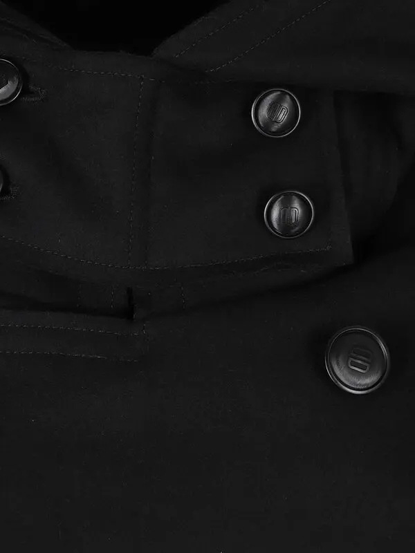 DUNO Double-breasted Short Coat In Virgin Wool With A High Neck