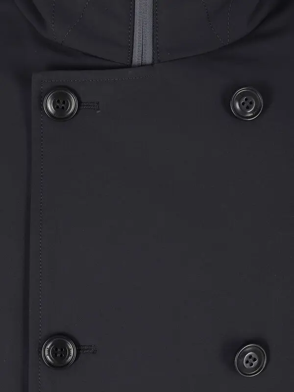 DUNO Double-breasted Short Parka In Polyamide With A High Neck