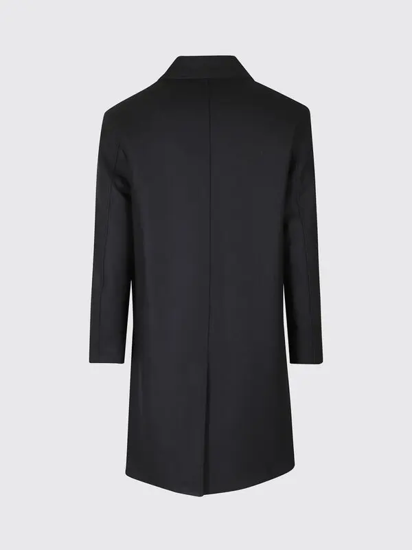 DUNO Knee-length Single-breasted Wool Blend Coat With Classic Collar