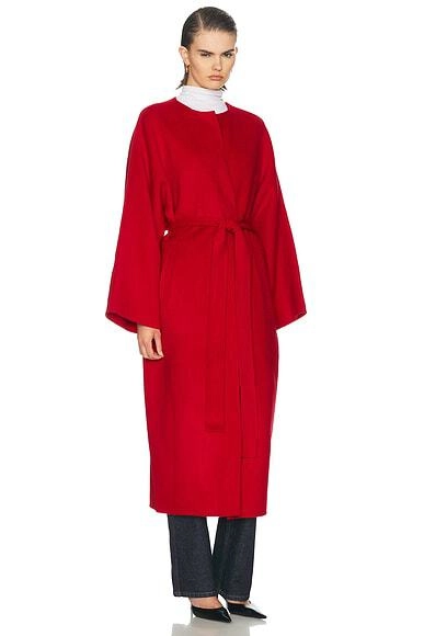 AUTER Collarless Cashmere Coat