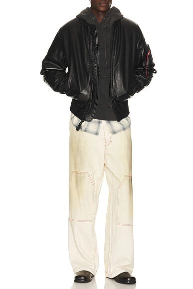 Alpha Industries Ma-1 Heritage Fit Leather Flight Jacket