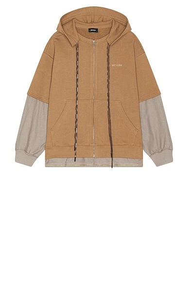 We11Done Layered Double String Zip Up Hoodie