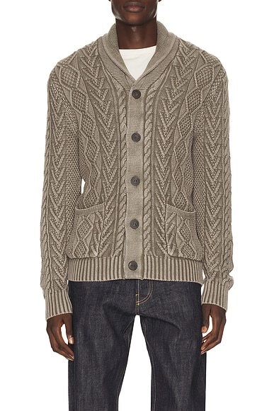 SCHOTT Cable Knit Cardigan