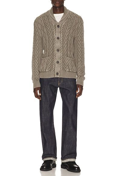 SCHOTT Cable Knit Cardigan