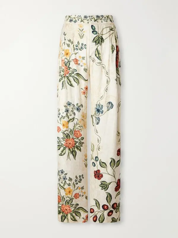 Agua Bendita Virtud Isolda Floral-jacquard Straight-leg Pants