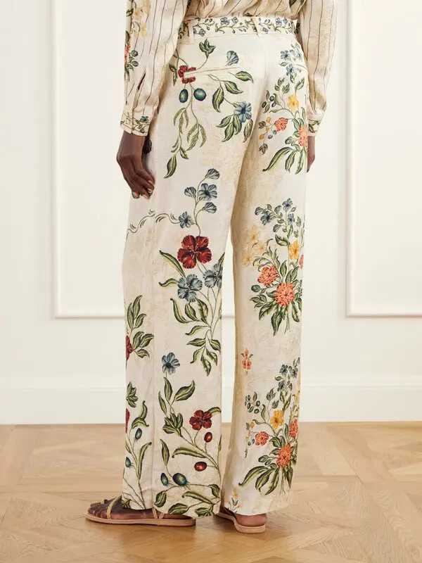 Agua Bendita Virtud Isolda Floral-jacquard Straight-leg Pants