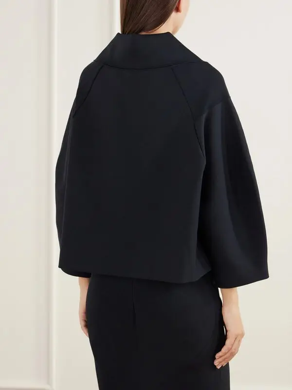 Givenchy Cropped Cocoon Double-faced Knitted Jacket