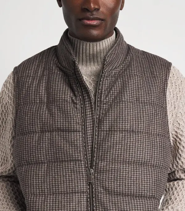 Eton Wool-cashmere Houndstooth Gilet