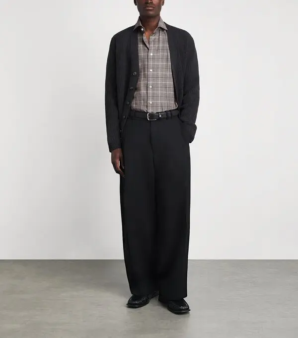 Eton Cotton-silk-cashmere Check Shirt