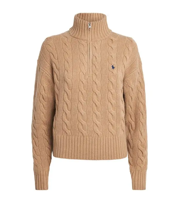 Polo Ralph Lauren Wool-cashmere Quarter-zip Sweater