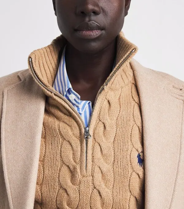 Polo Ralph Lauren Wool-cashmere Quarter-zip Sweater