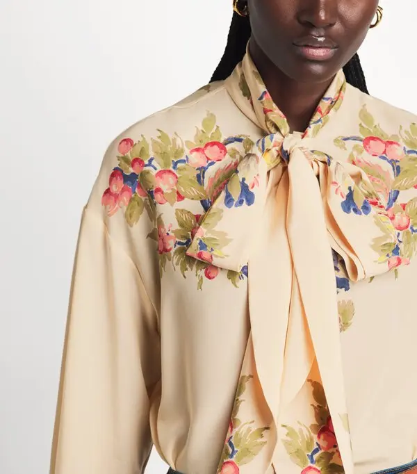 Etro Silk Floral Tie-neck Blouse
