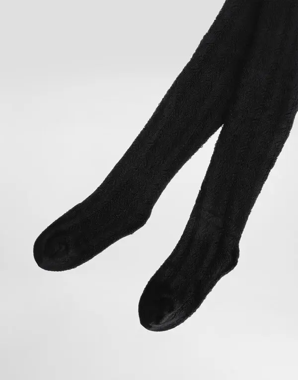 Dolce & Gabbana Openwork Cotton Tights Socks And Tights