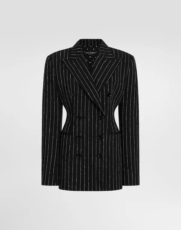 Dolce & Gabbana Double-breasted Pinstripe Virgin Wool Jacket Collection