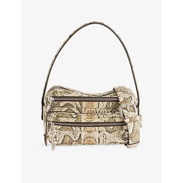 Acne Studios Camero Party Snake-print Leather Shoulder Bag