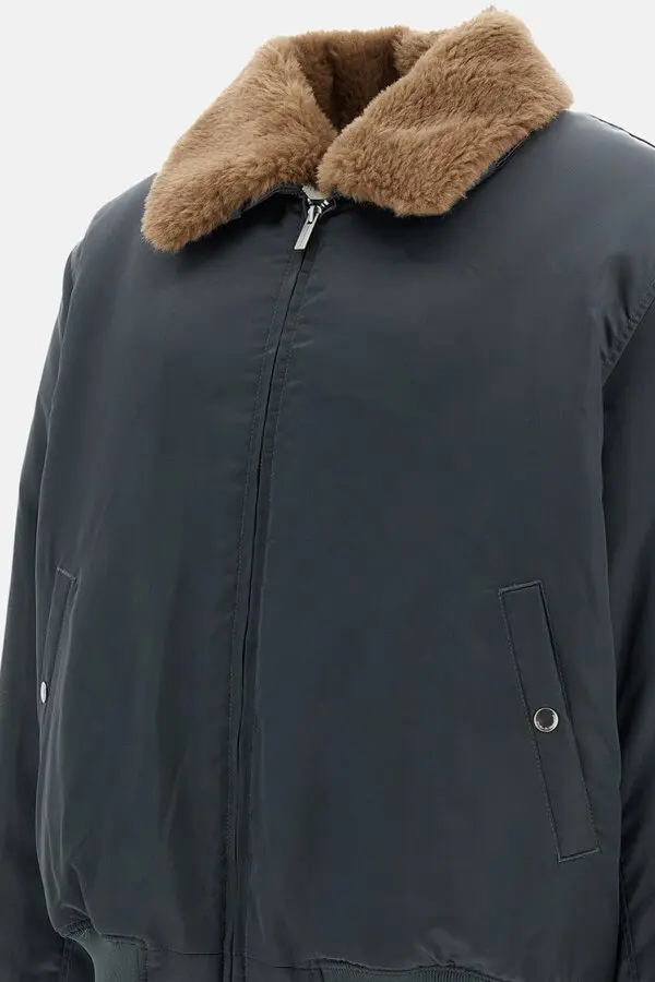 Drole De Monsieur Bomber Jacket With Fur Collar