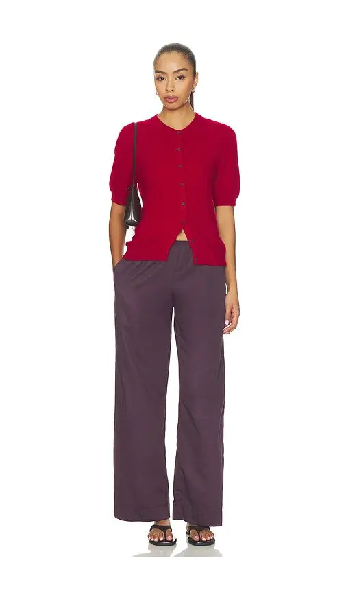 Naadam Atelier Costal Cashmere Short Sleeve Cardigan