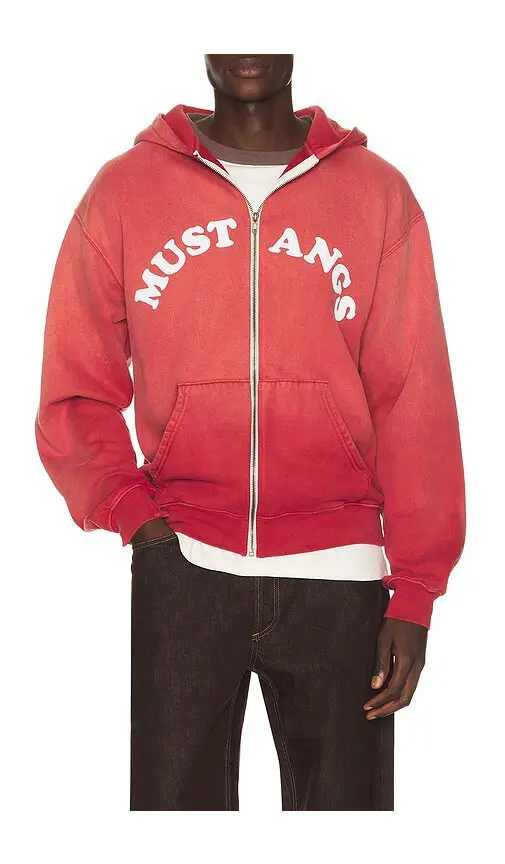 ONE OF THESE DAYS Good Luck Mustangs Zip Hoody