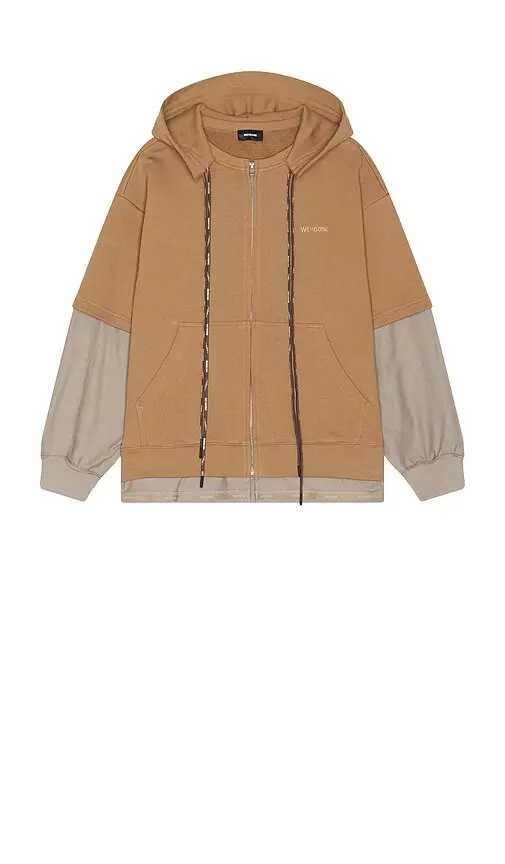 We11Done Layered Double String Zip Up Hoodie