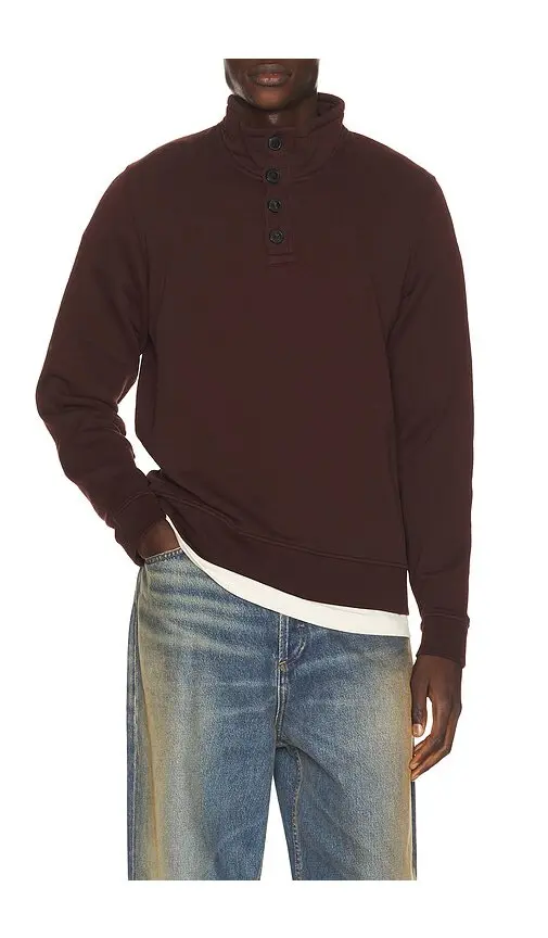 Citizens Of Humanity Half Button Pullover - Burgundy