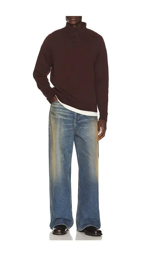 Citizens Of Humanity Half Button Pullover - Burgundy