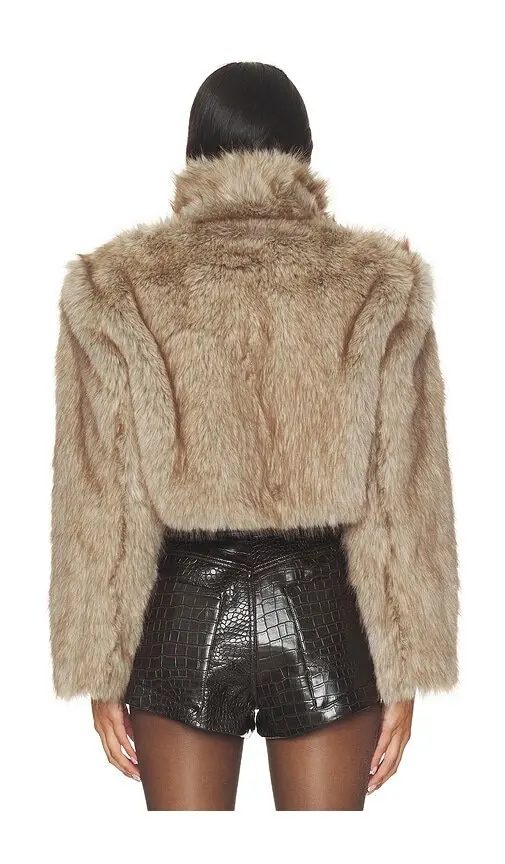 BRONX BANCO Cropped Faux Fur Jacket