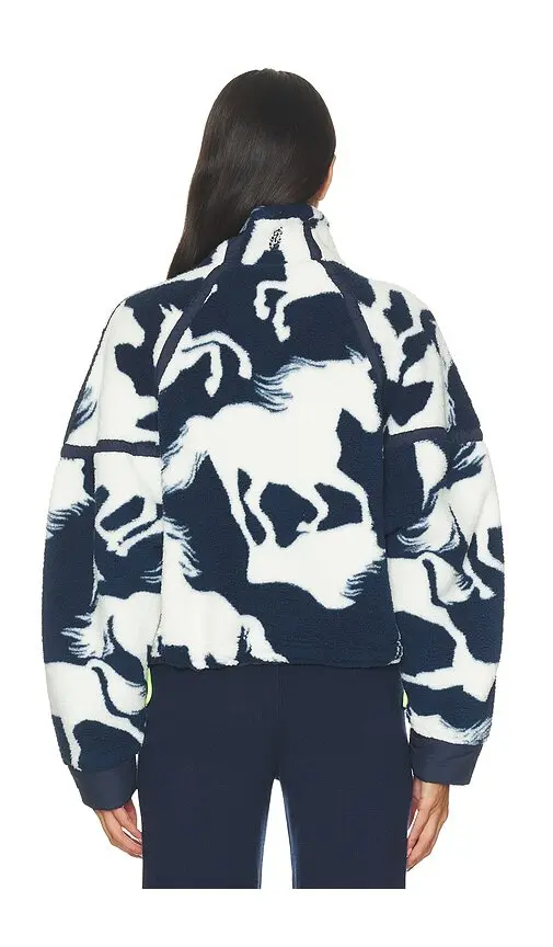 Free People X Printed Mountain High 1/2 Pullover - Navy