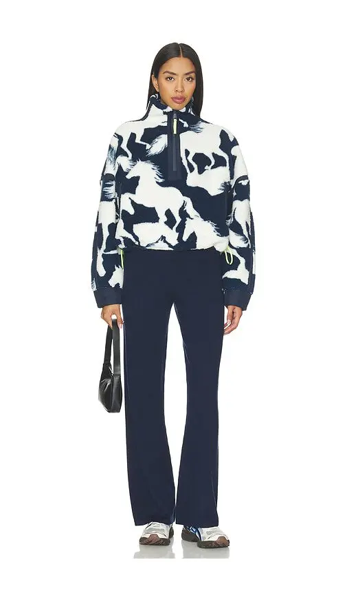 Free People X Printed Mountain High 1/2 Pullover - Navy