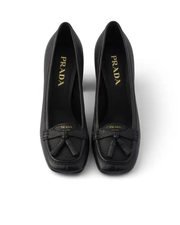 Prada Leather Heeled Loafers