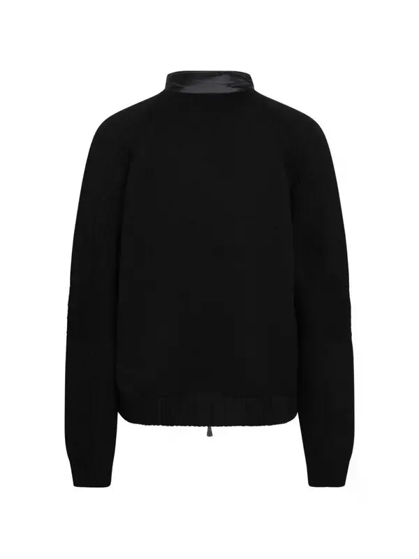 Moncler Quilted Panelled Sweater - Black