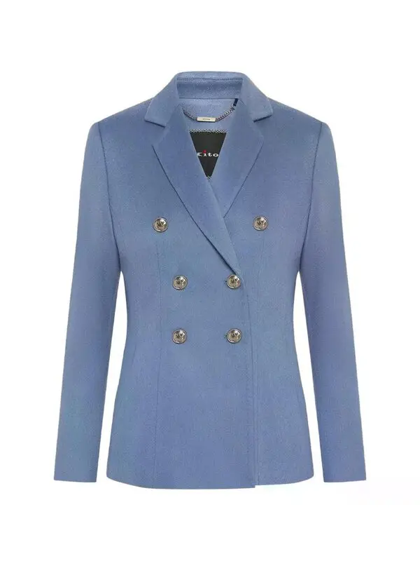 Kiton Double-breasted Blazer - Blue
