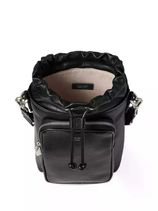 JIMMY CHOO Medium Drawstring-fastening Leather Messenger Bag