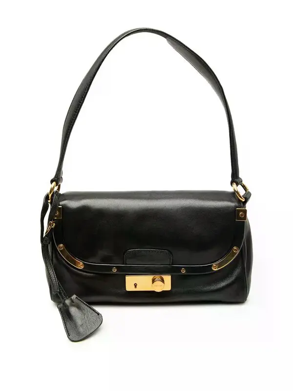 Prada 2010-2026 City Calf Sound Lock Shoulder Bag - Black