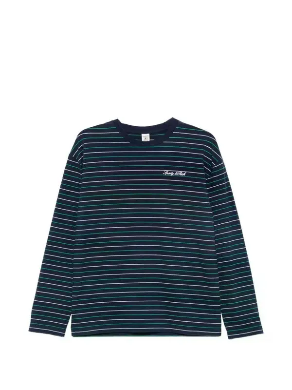 Sporty & Rich Striped-pattern Long-sleeve T-shirt - Blue