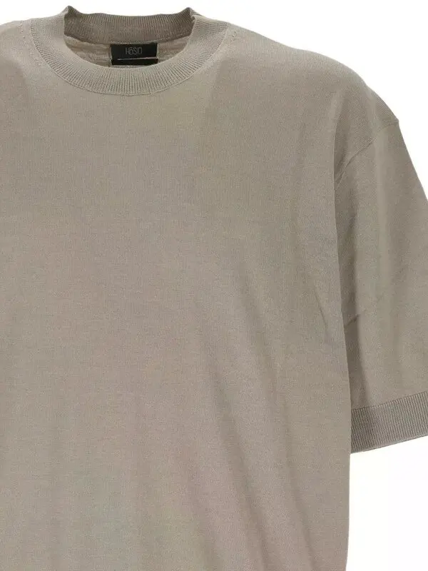 HOSIO Short-sleeve Ribbed-trim T-shirt