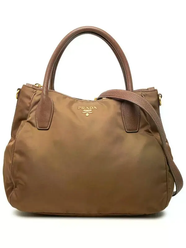 Prada 2000-2013 Vitello Daino Trimmed Tessuto Satchel