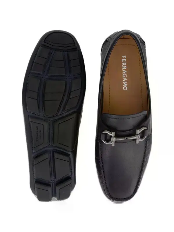 FERRAGAMO Gancini Ornament Driver Loafers