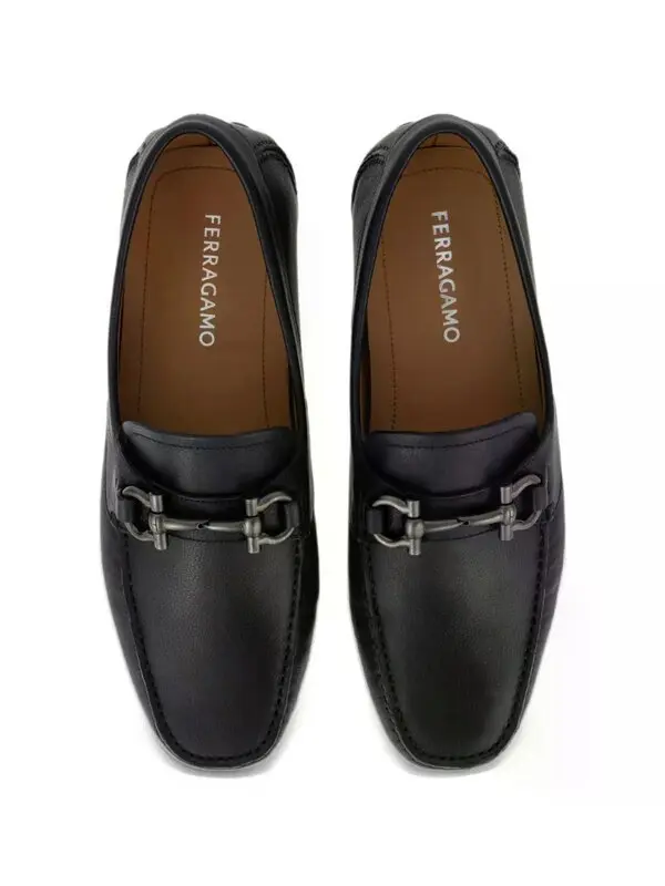 FERRAGAMO Gancini Ornament Driver Loafers