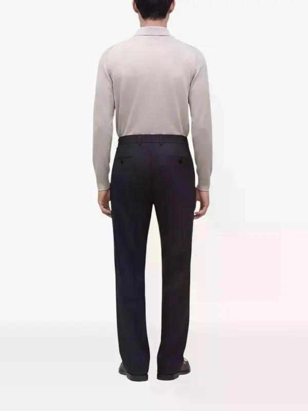 LARDINI Belted Pressed-crease Trousers