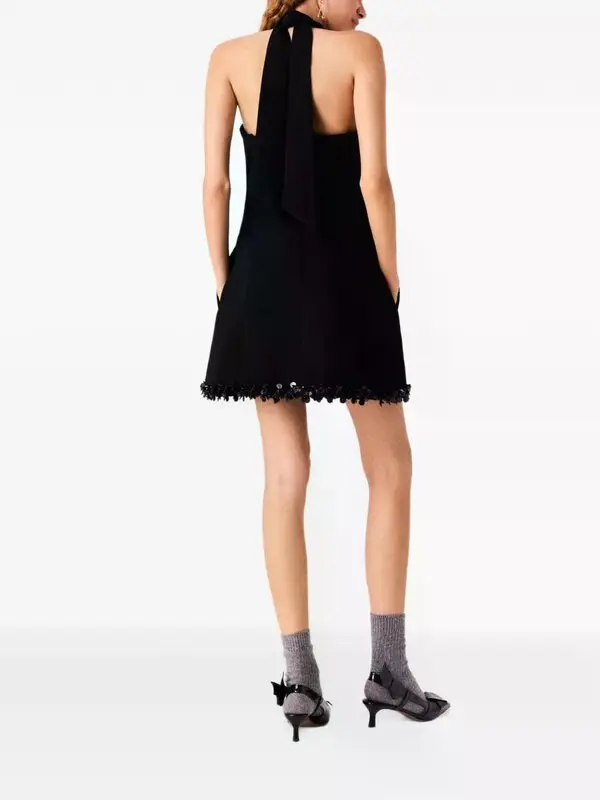Maje Sequin-embellished Halterneck Mini Dress