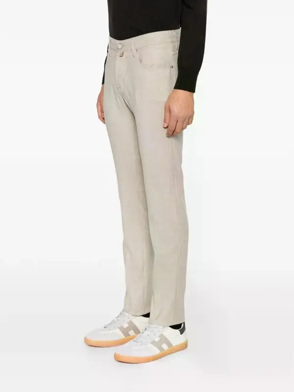 JACOB COHЁN Logo-patch Straight-leg Trousers
