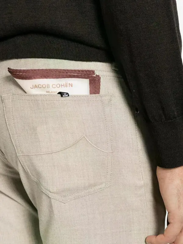 JACOB COHЁN Logo-patch Straight-leg Trousers