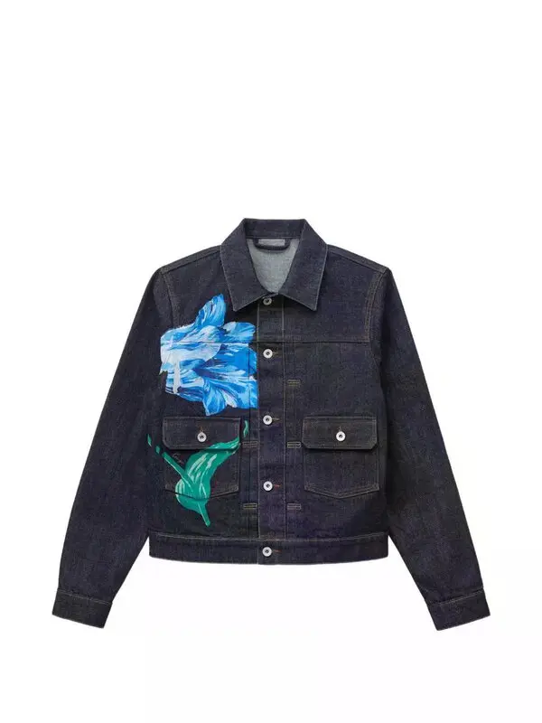 Kenzo Tulip Pleated Denim Jacket