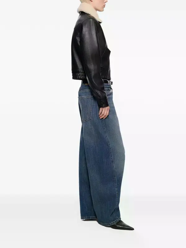 STAND STUDIO Dee Faux-fur Collar Leather Jacket