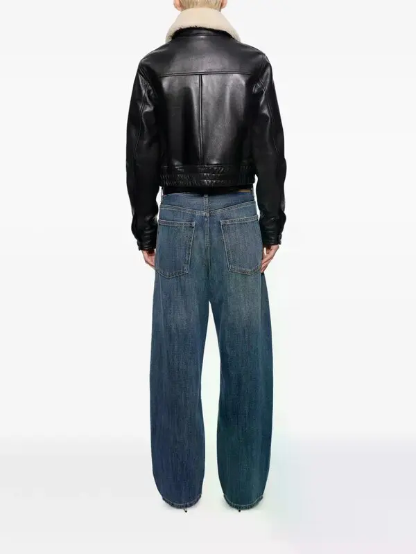 STAND STUDIO Dee Faux-fur Collar Leather Jacket