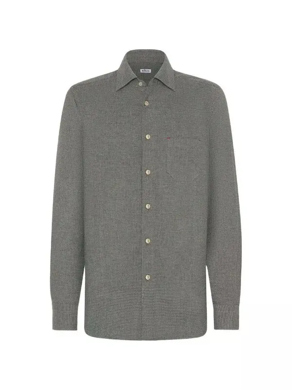 Kiton Nerano Houndstooth Flannel Shirt