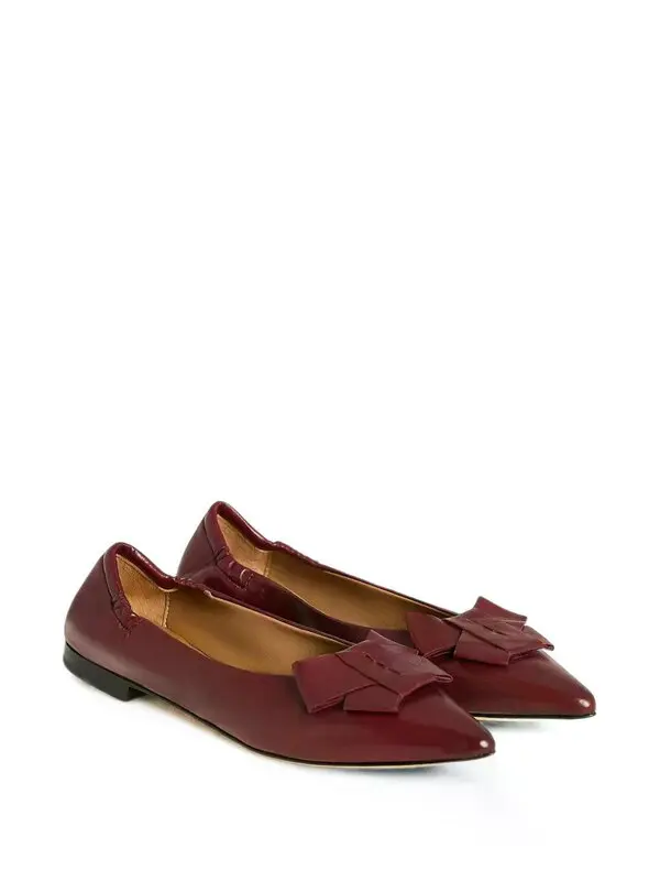 Kiton Bow-detail Pointed-toe Ballet Flats