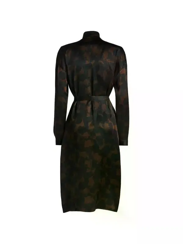 Kiton Abstract-print Scarf-neckline Midi Dress