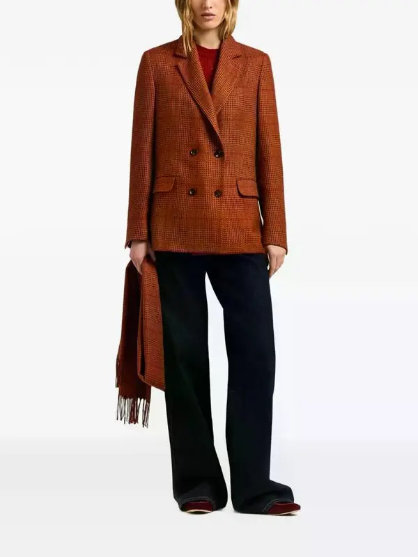 Kiton Double-breasted Check Jacket