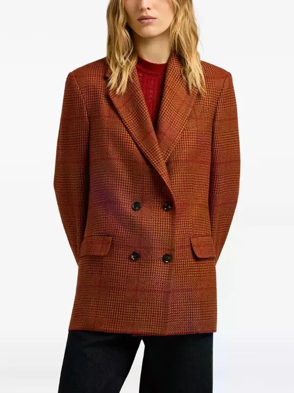 Kiton Double-breasted Check Jacket